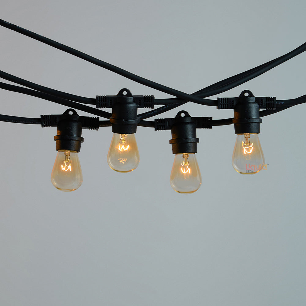 10m Black Festoon String Lights with 10 Bulb 240V – Cosmo Lighting