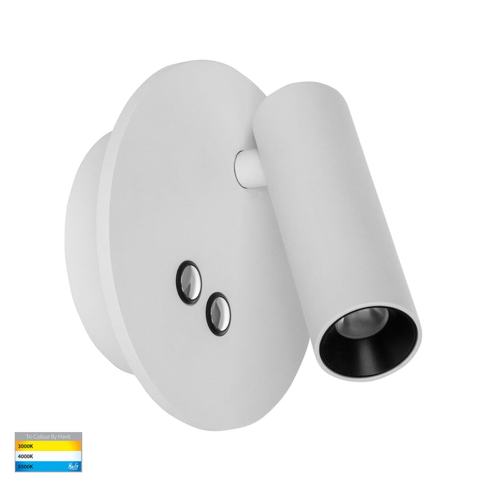HV3688T-WHT - Lesen White Single Adjustable Wall Light with Back Light ...